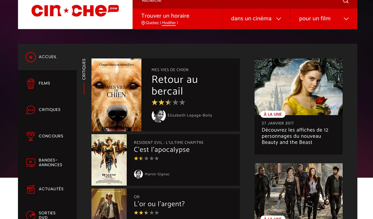 Découvrez le nouveau Cinoche.com en primeur! - Showbizz.net